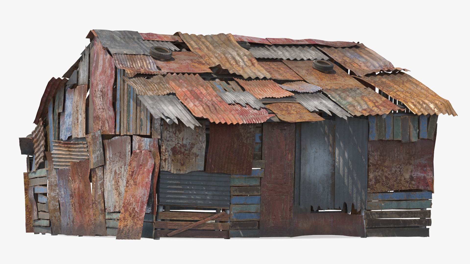 Dual Roof Slum Shack 3D Model - TurboSquid 2330111
