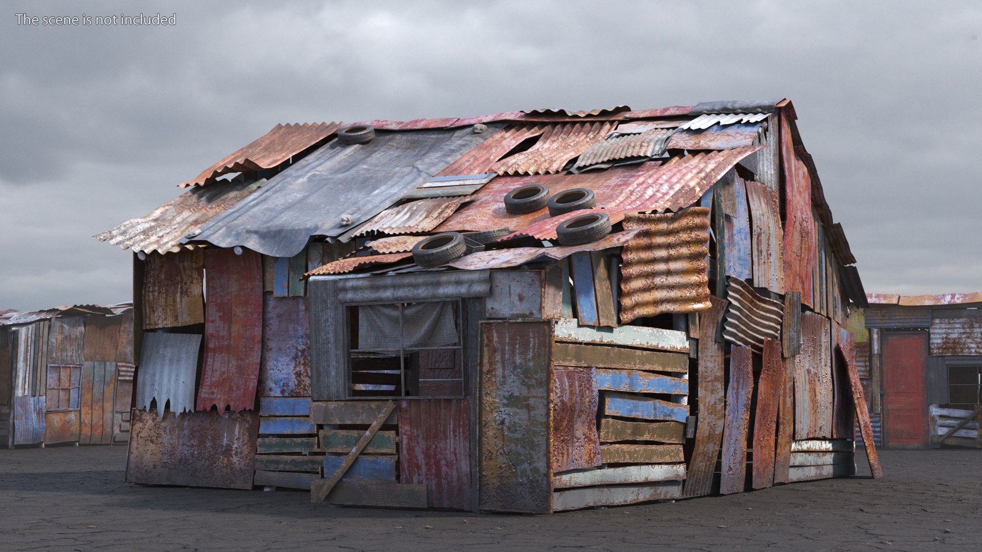 Dual Roof Slum Shack 3D Model - TurboSquid 2330111