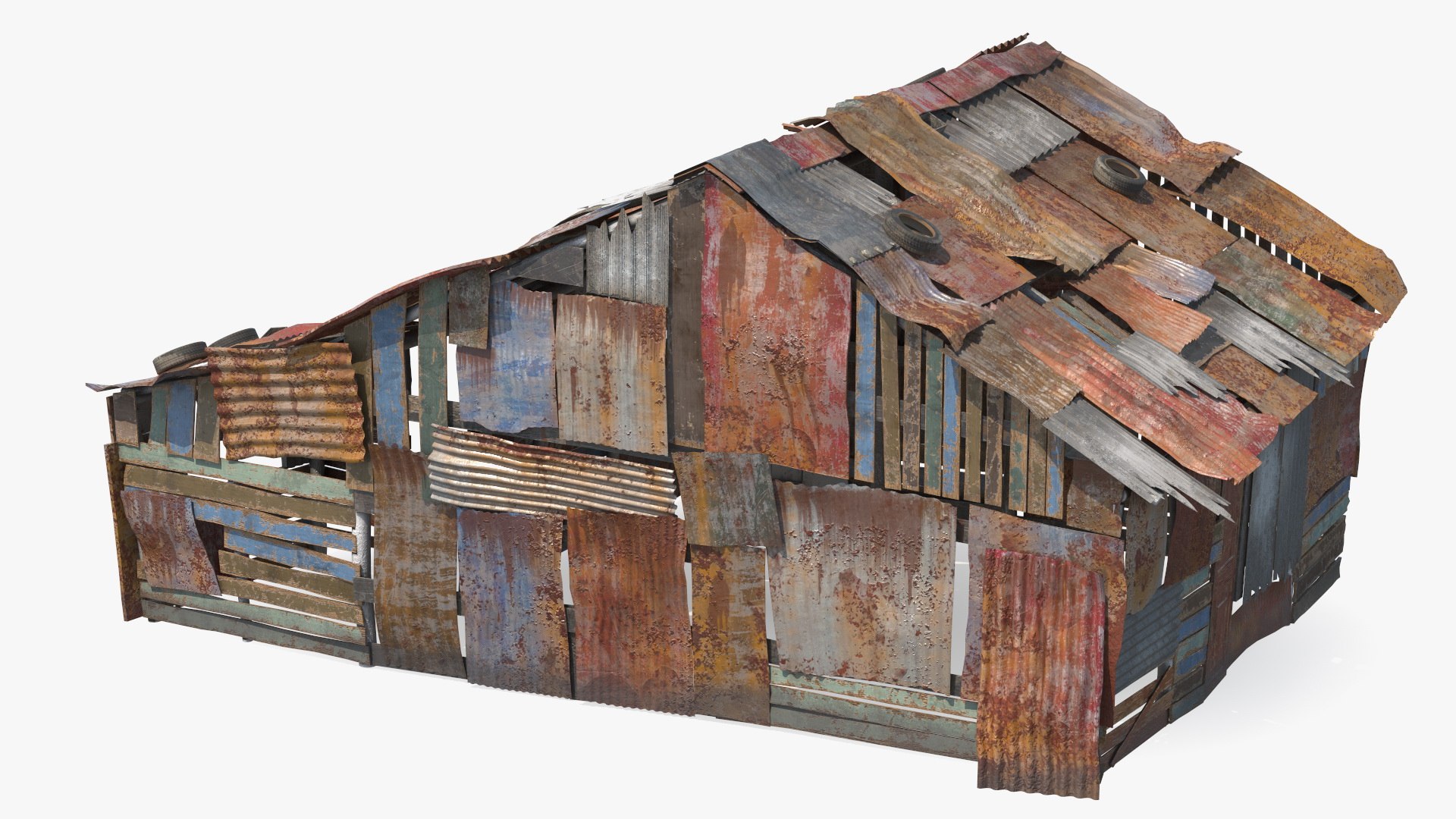 Dual Roof Slum Shack 3D Model - TurboSquid 2330111