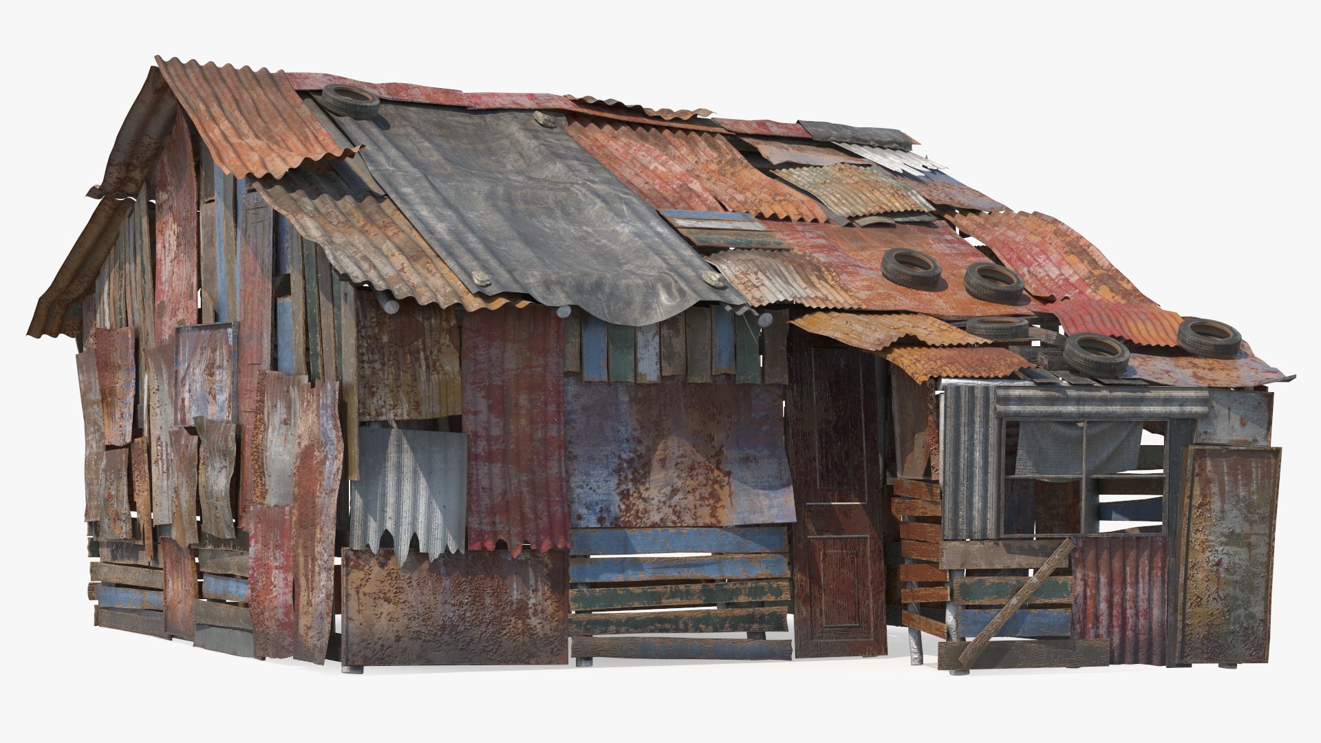Dual Roof Slum Shack 3D Model - TurboSquid 2330111