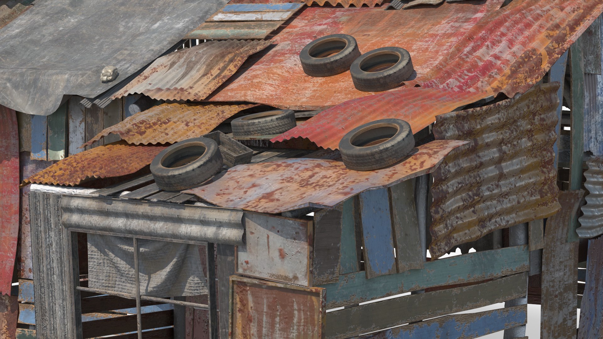 Dual Roof Slum Shack 3D Model - TurboSquid 2330111