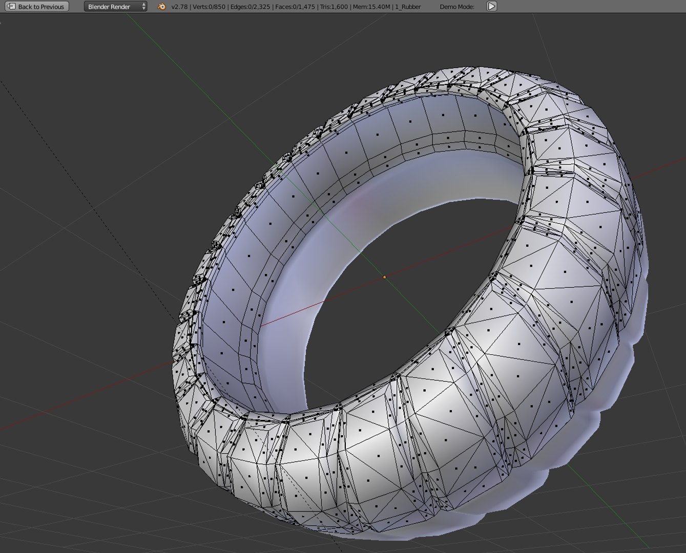 Low-poly Version Futuristic Tire 3d Model