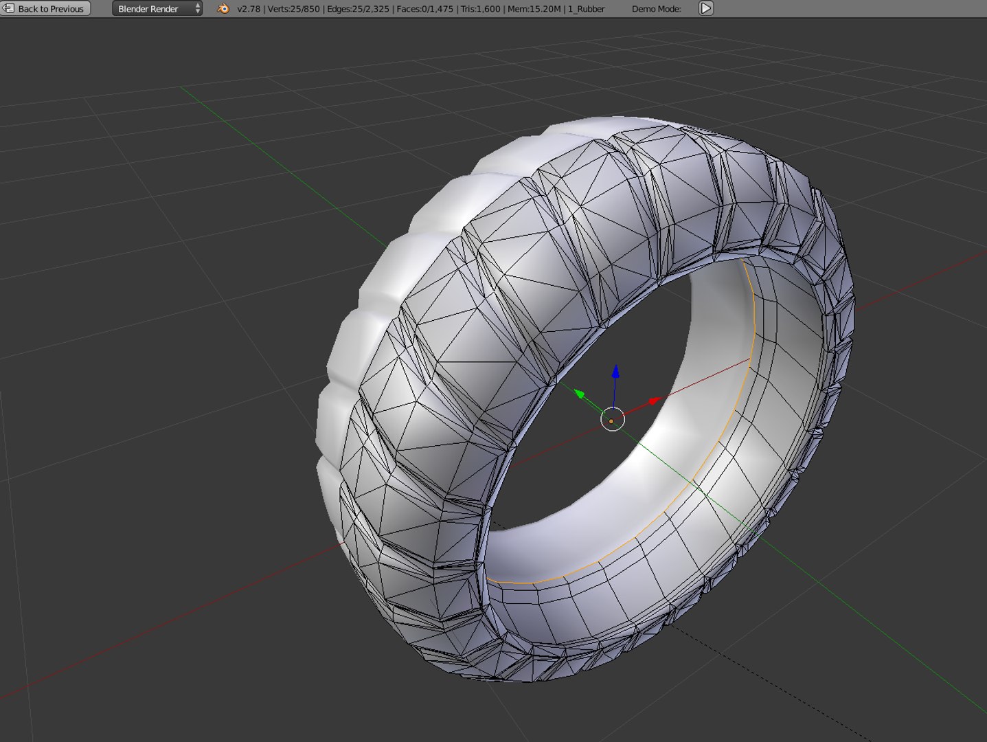Low-poly Version Futuristic Tire 3d Model