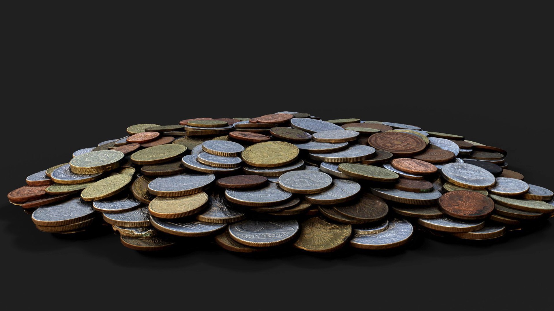 Coins Pile Silver Copper Old Types Pt1 PBR Photogrammetry 3D ...