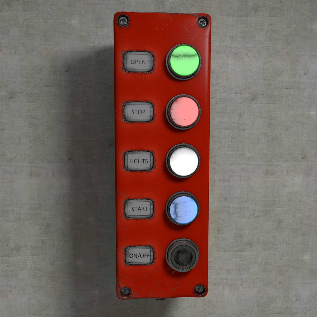 3d Buttons Board Model