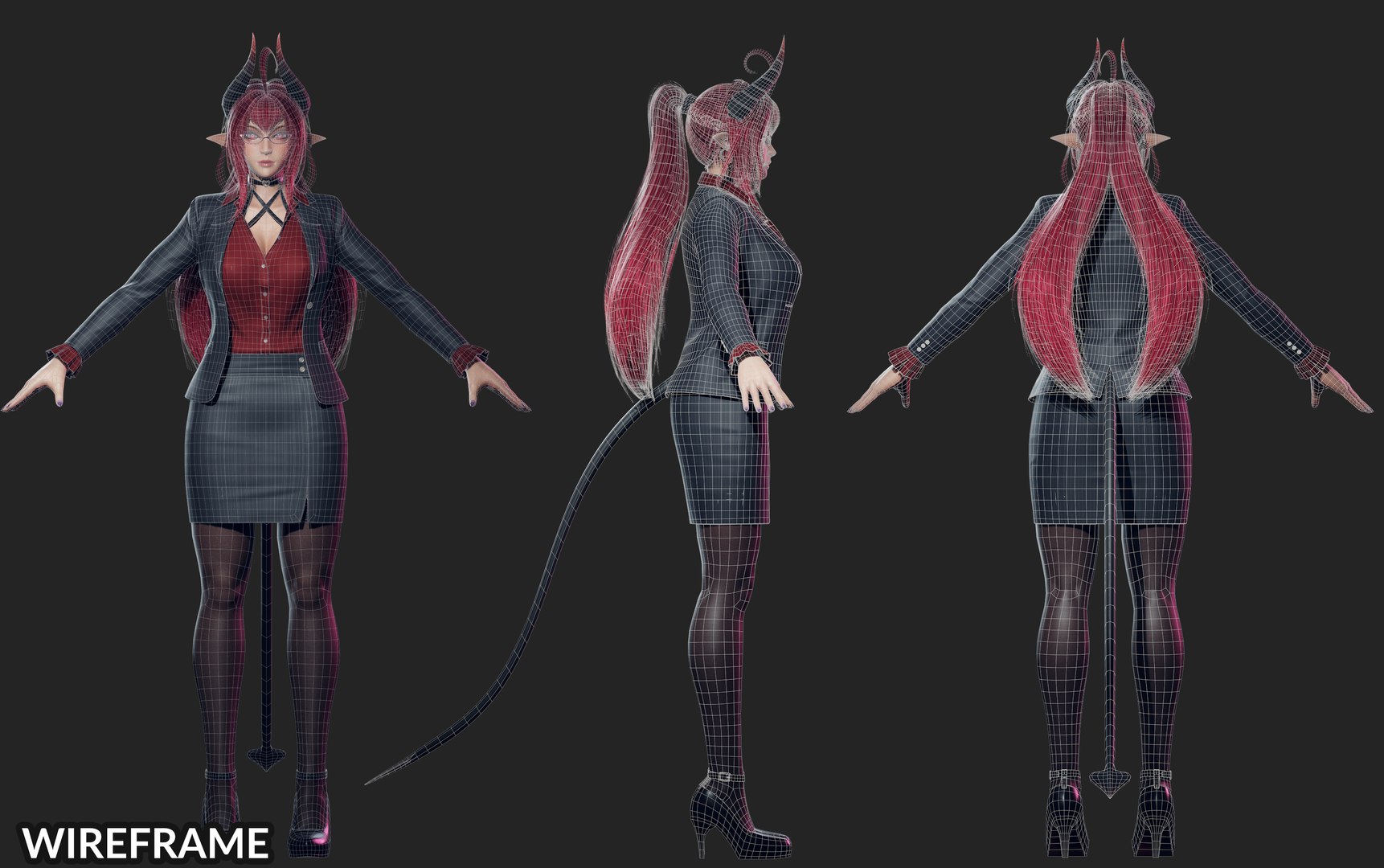 3D Daemon Girl - Business Suit - TurboSquid 1838981