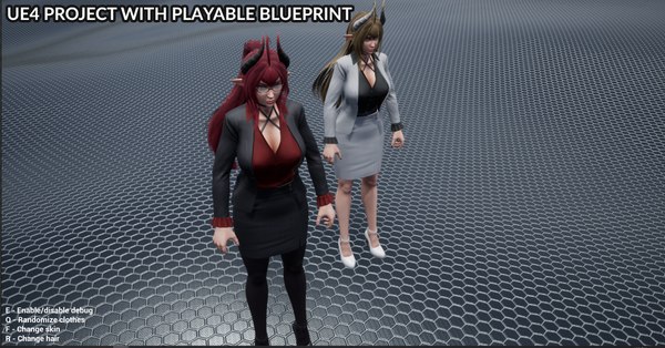 3D Daemon Girl - Business Suit - TurboSquid 1838981