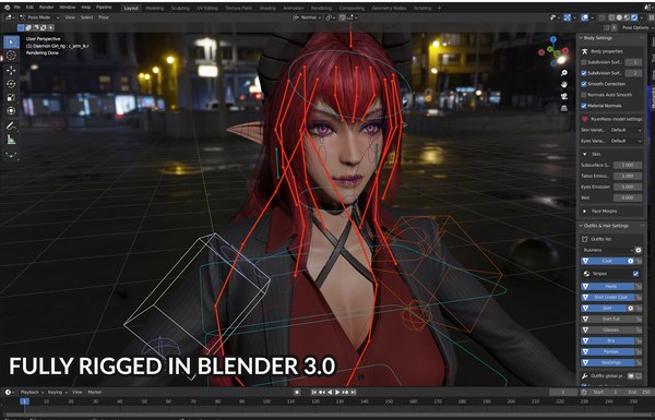3D Daemon Girl - Business Suit - TurboSquid 1838981