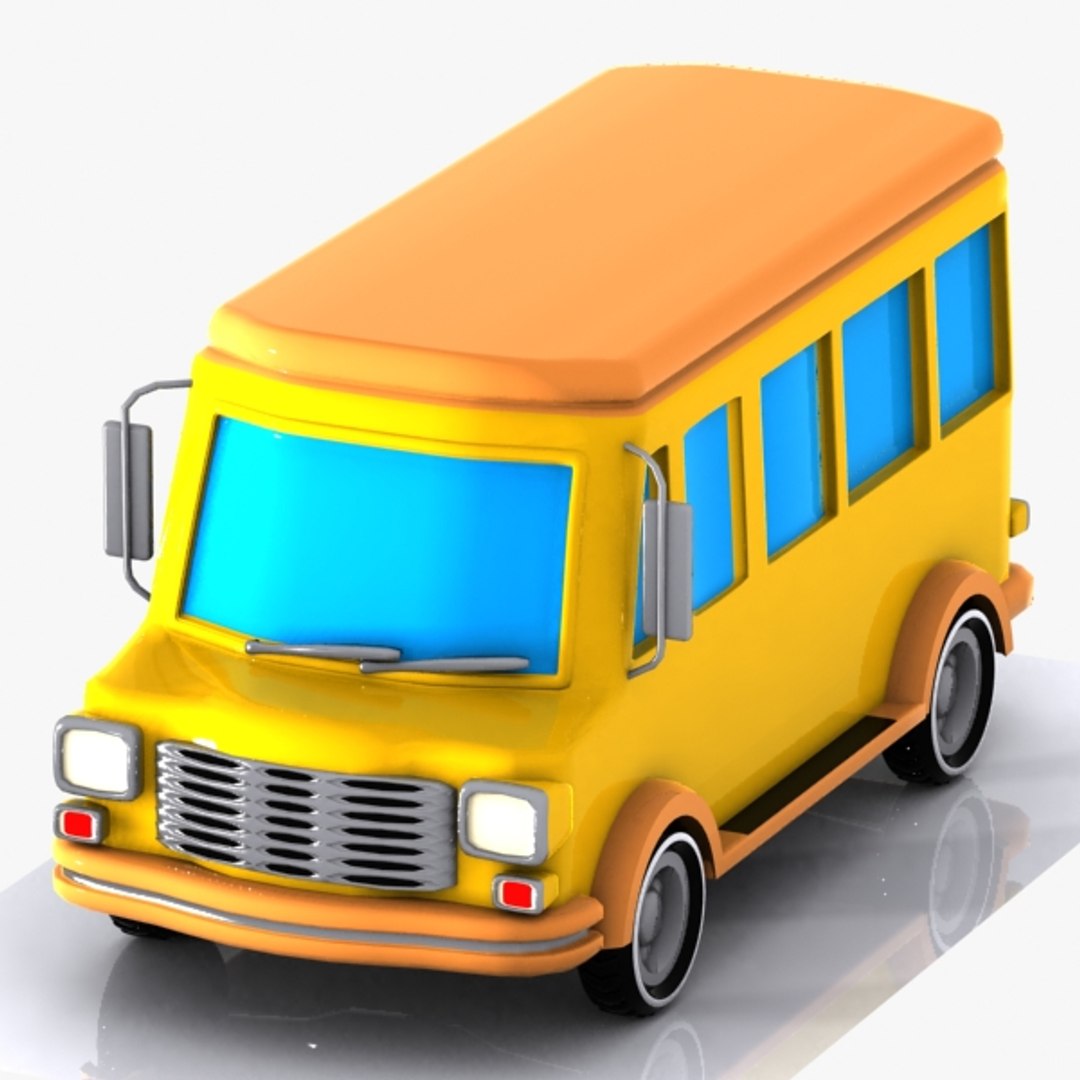 cartoon minibus bus 3d max