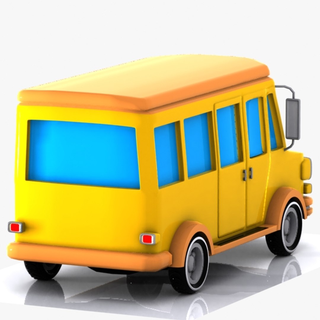 cartoon minibus bus 3d max