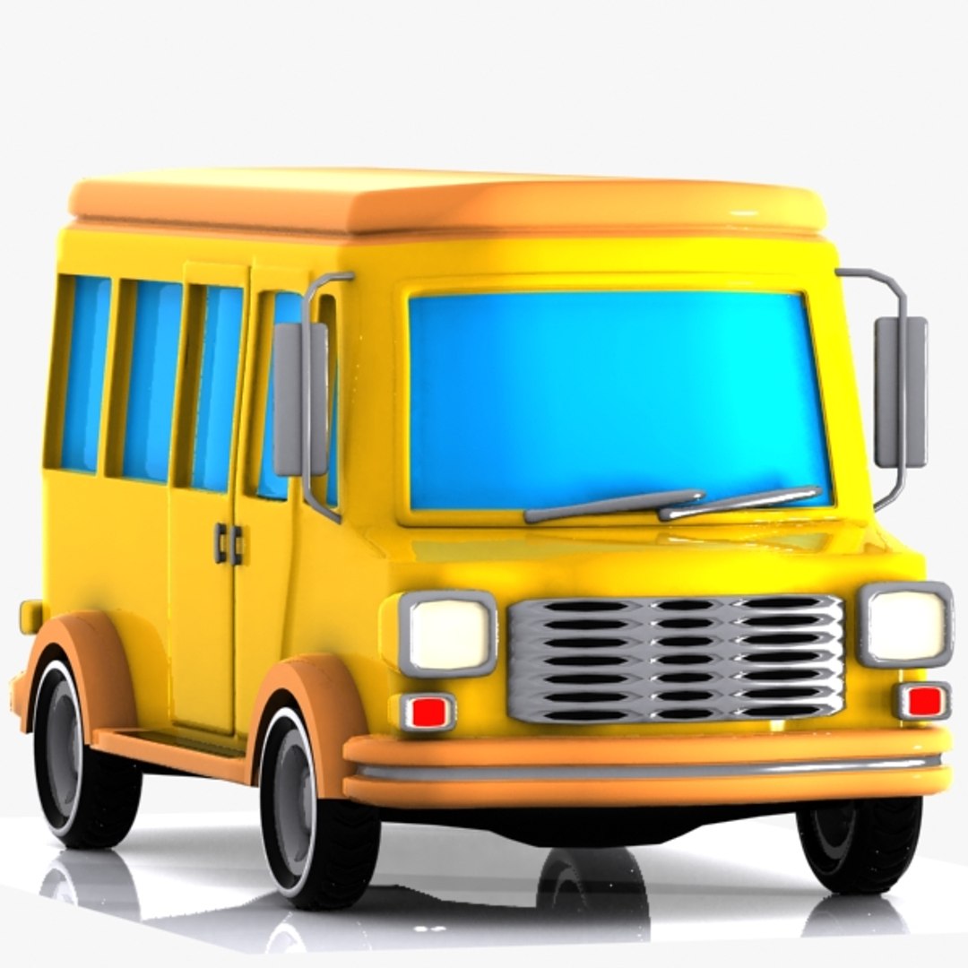 cartoon minibus bus 3d max