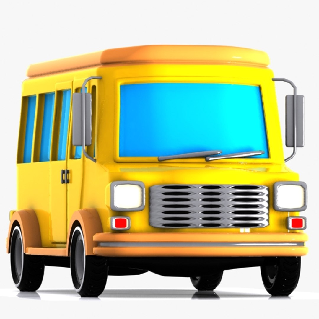 cartoon minibus bus 3d max
