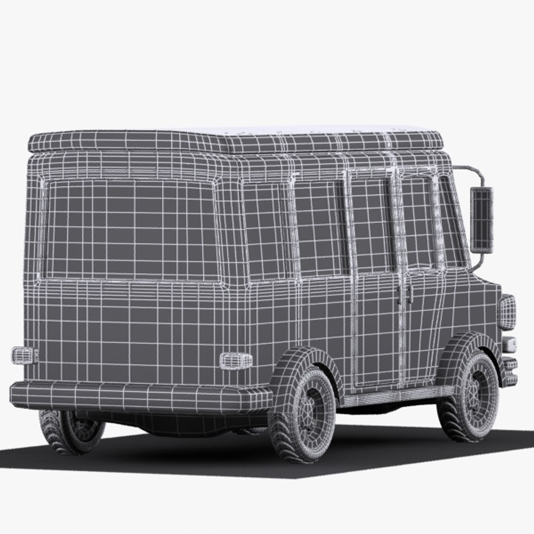cartoon minibus bus 3d max