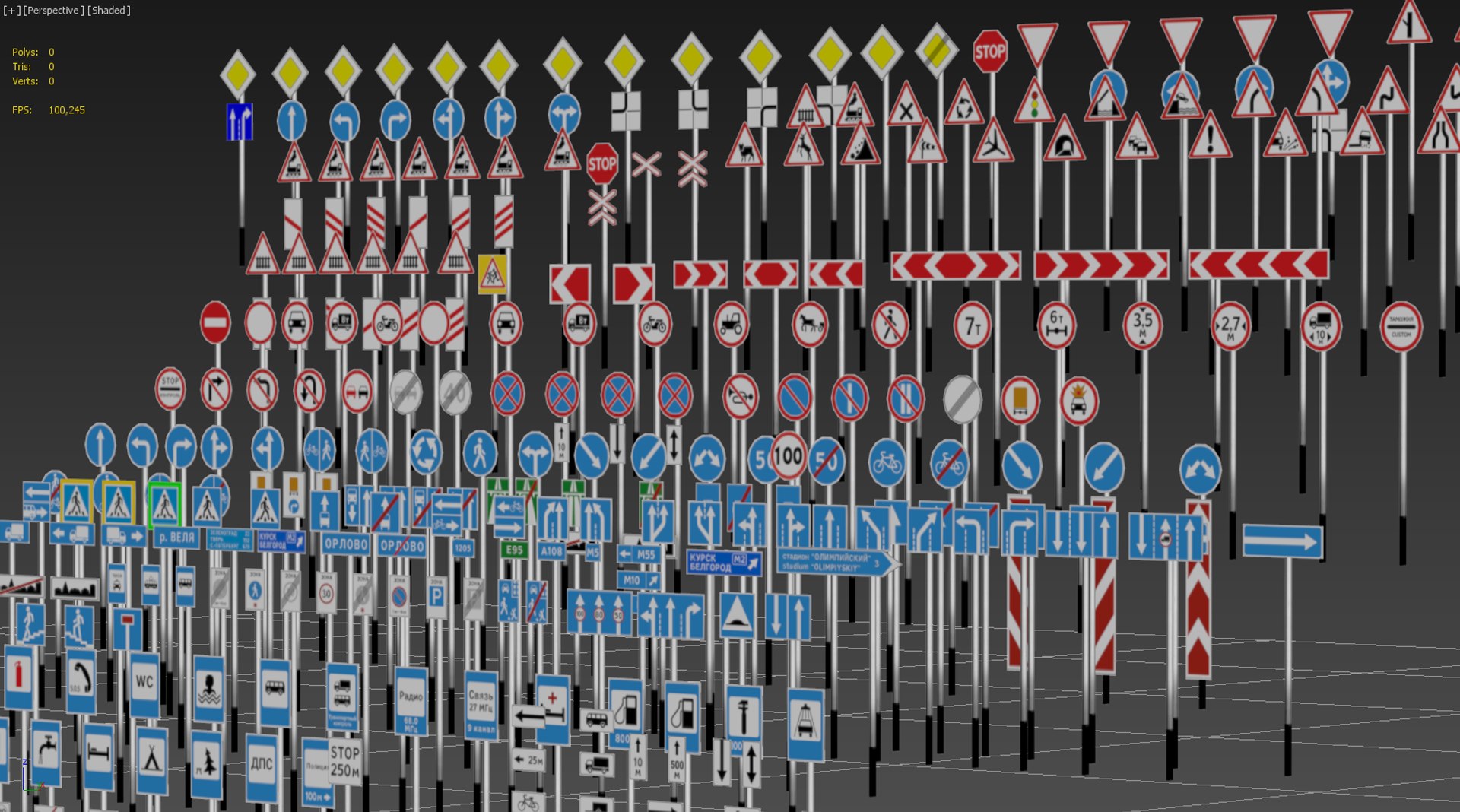 Road Signs Set 3D Model - TurboSquid 1215145