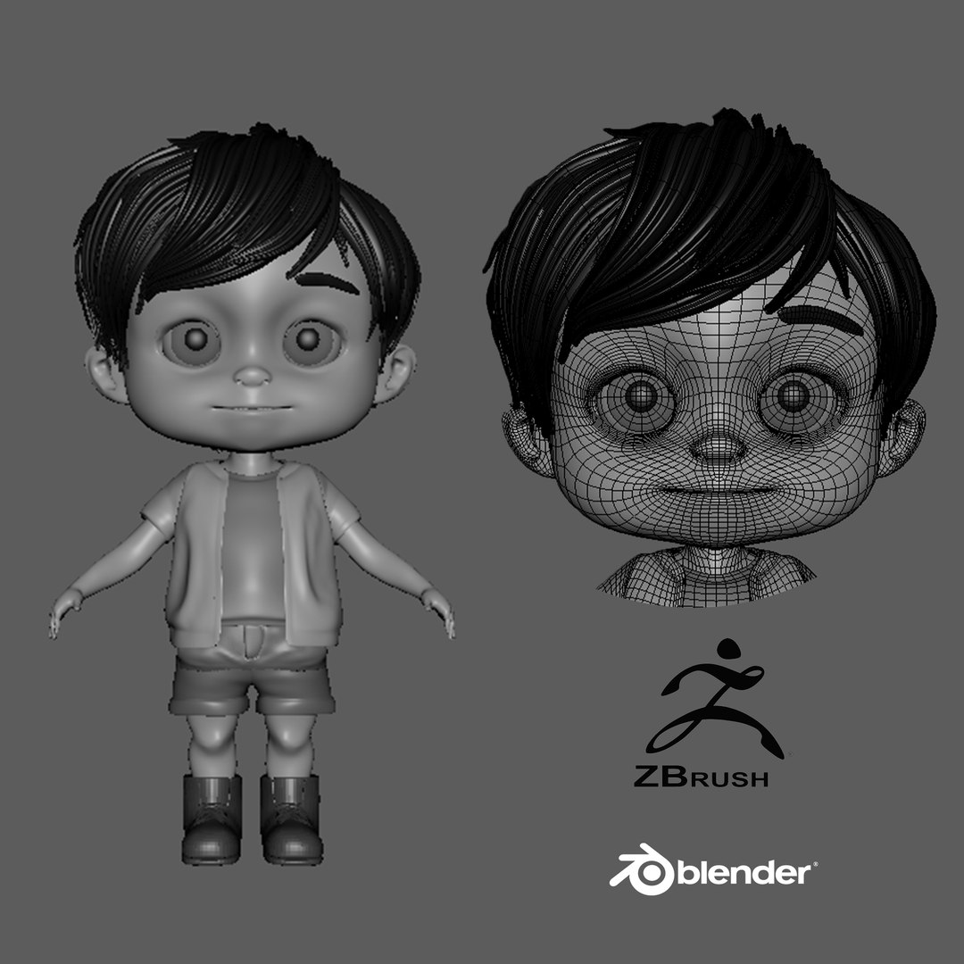 Cartoon Boy - base mesh 3D model - TurboSquid 2181956