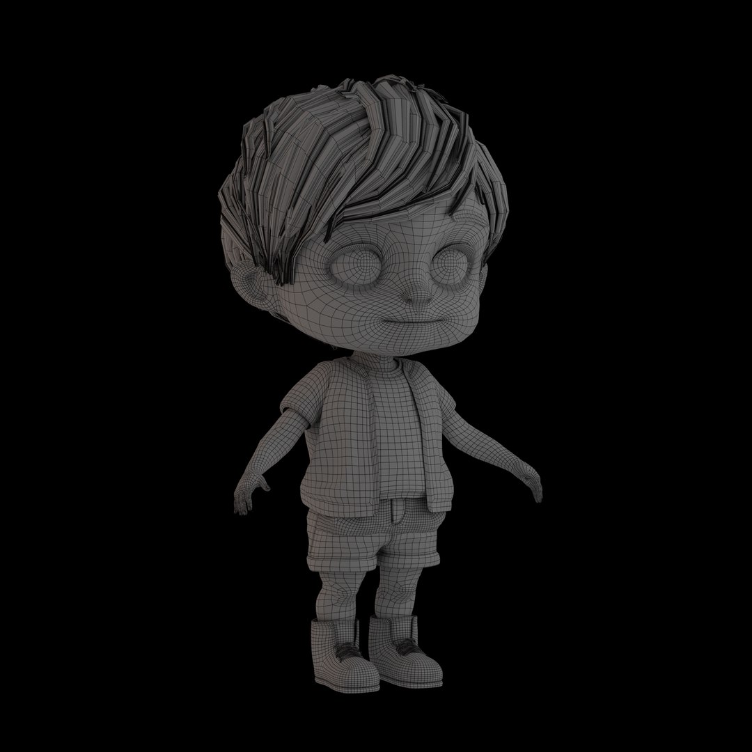 Cartoon Boy - base mesh 3D model - TurboSquid 2181956