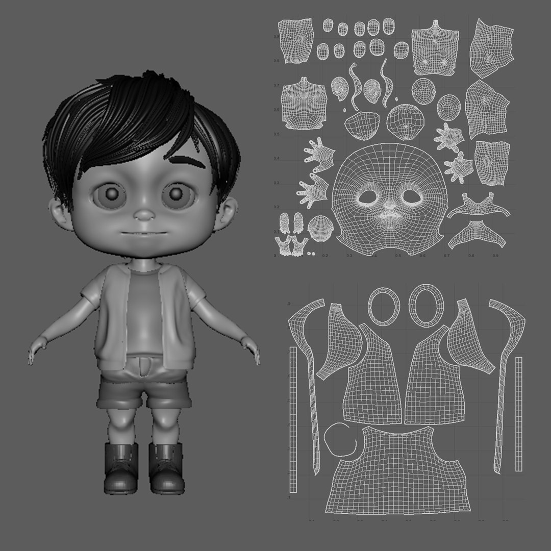 Cartoon Boy - base mesh 3D model - TurboSquid 2181956