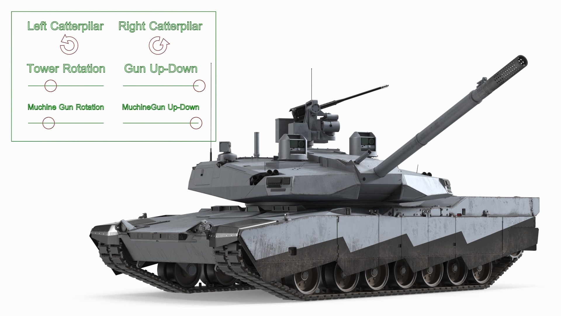 3D model Old Grey Tank Abrams X Rigged - TurboSquid 2088460