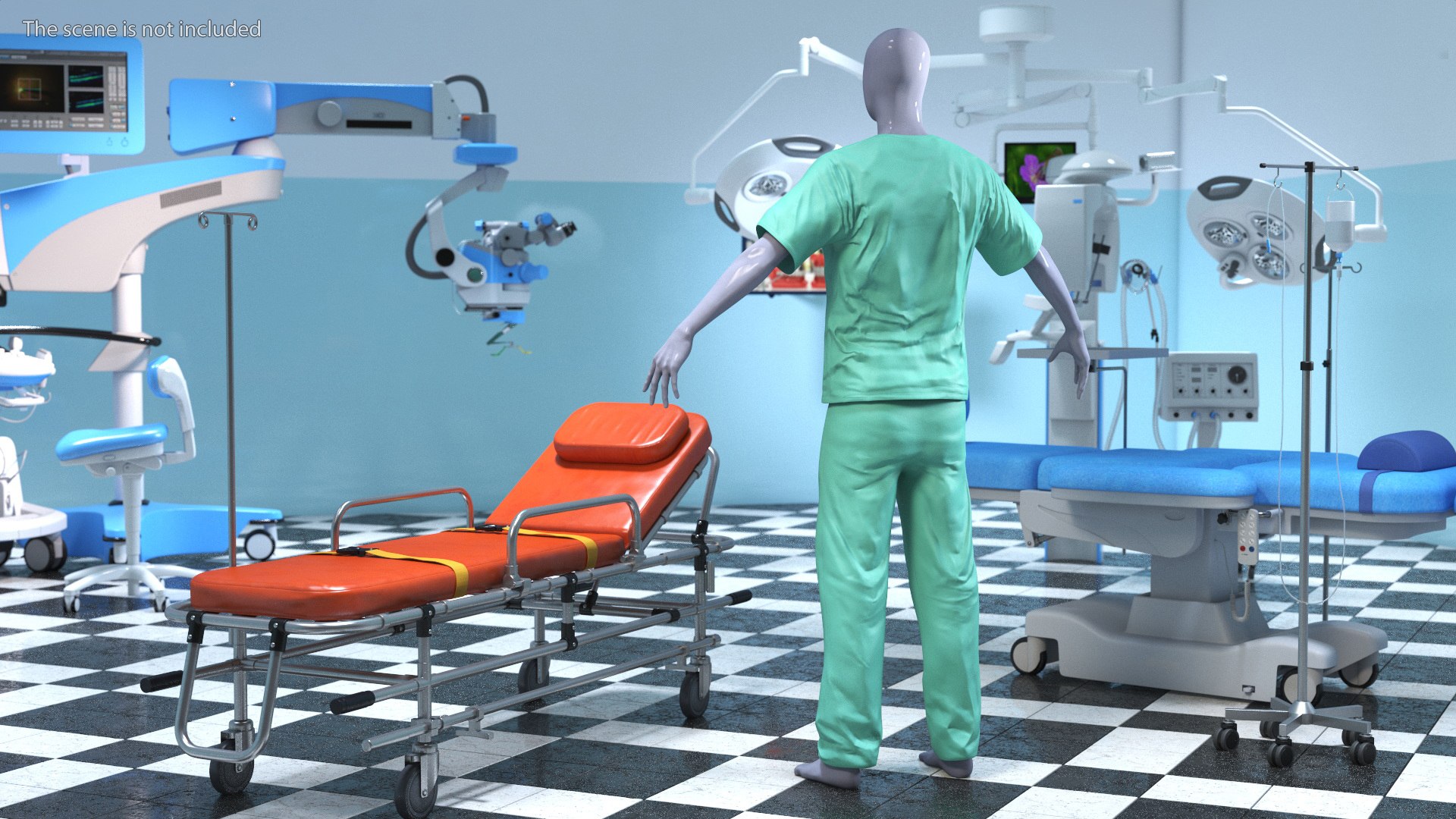 3D Surgeon Dress Pants And Shirt Scrub Model - TurboSquid 2128952