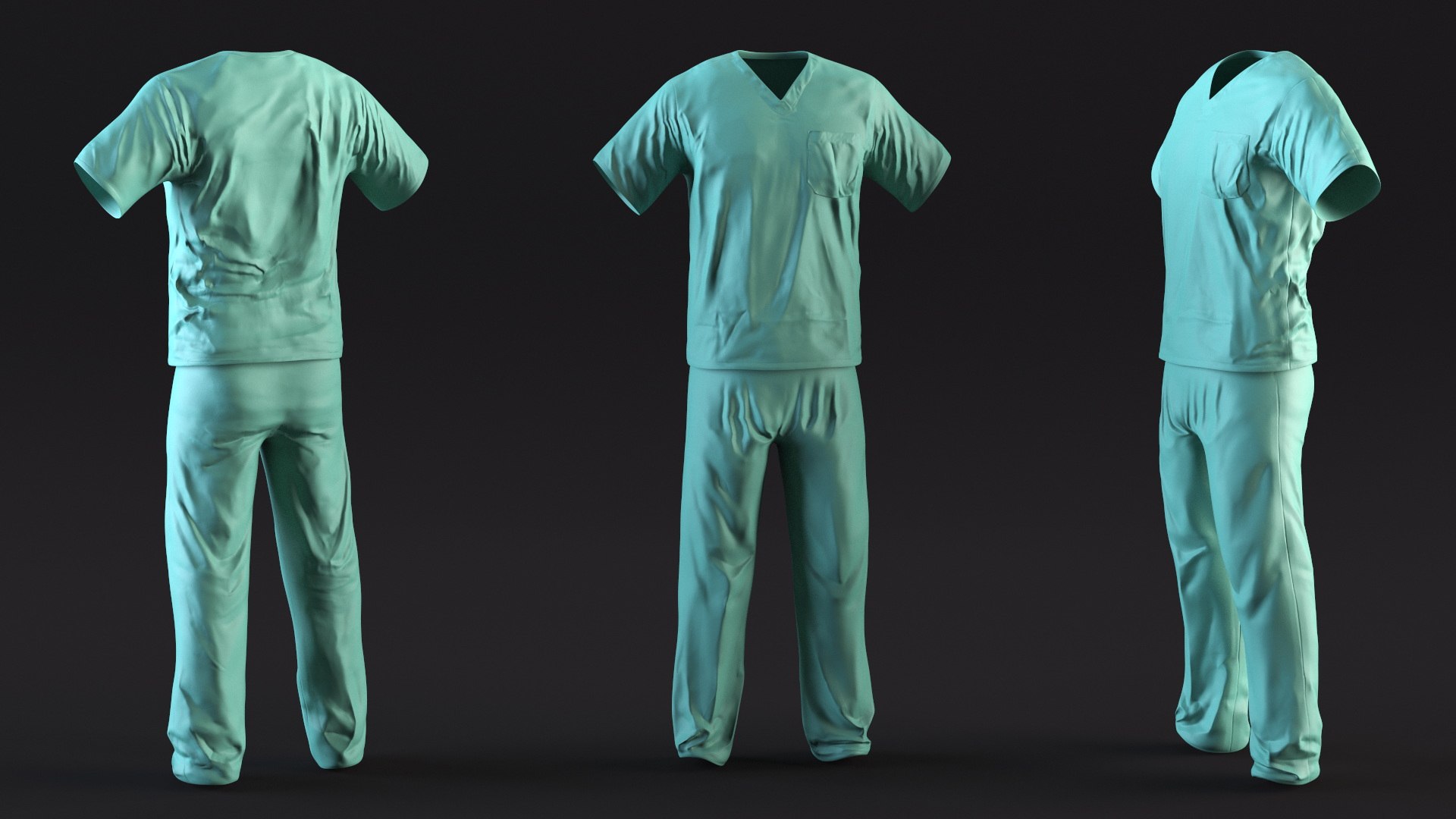 3D Surgeon Dress Pants And Shirt Scrub Model - TurboSquid 2128952