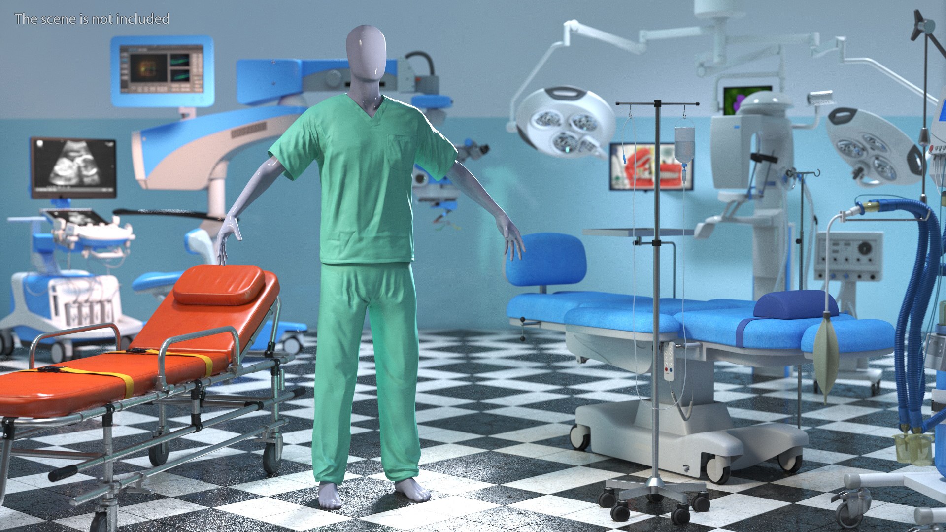 3D Surgeon Dress Pants And Shirt Scrub Model - TurboSquid 2128952