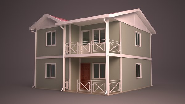 free 3ds model homes facade roof