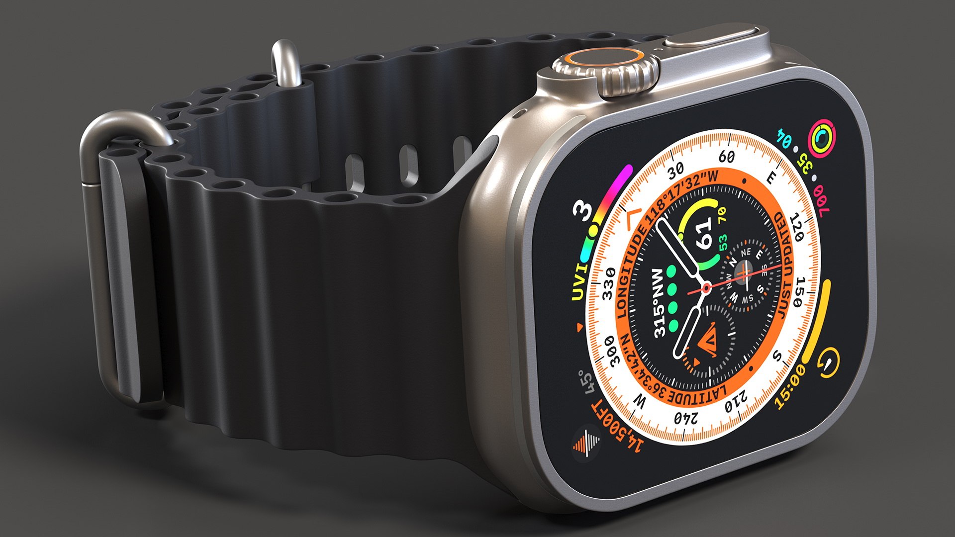 3D Apple Watch Ultra Ocean Band Midnight Model - TurboSquid 1984126