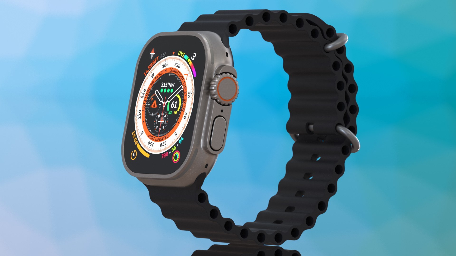 3D Apple Watch Ultra Ocean Band Midnight Model - TurboSquid 1984126