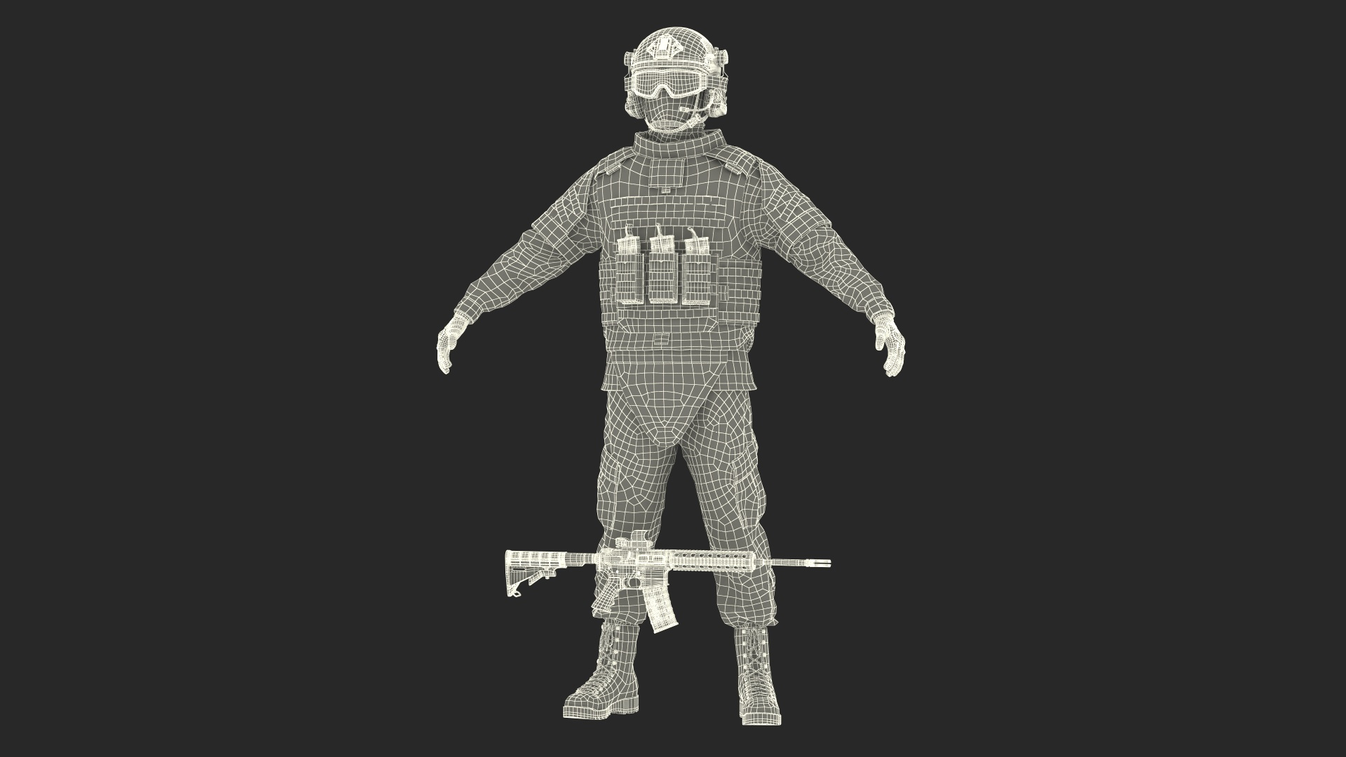 Military Soldier In Grey Camo Rigged For Maya Model - TurboSquid 2282710