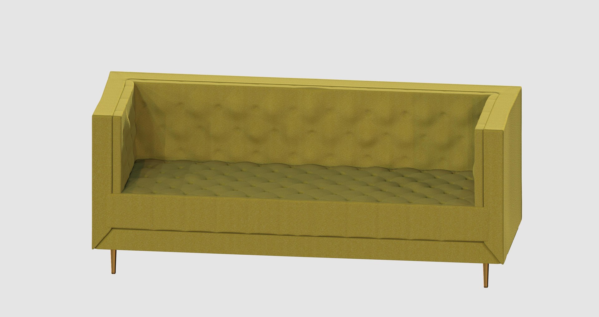 3D Yellow Corner Capitone Sofa Model - TurboSquid 1990515