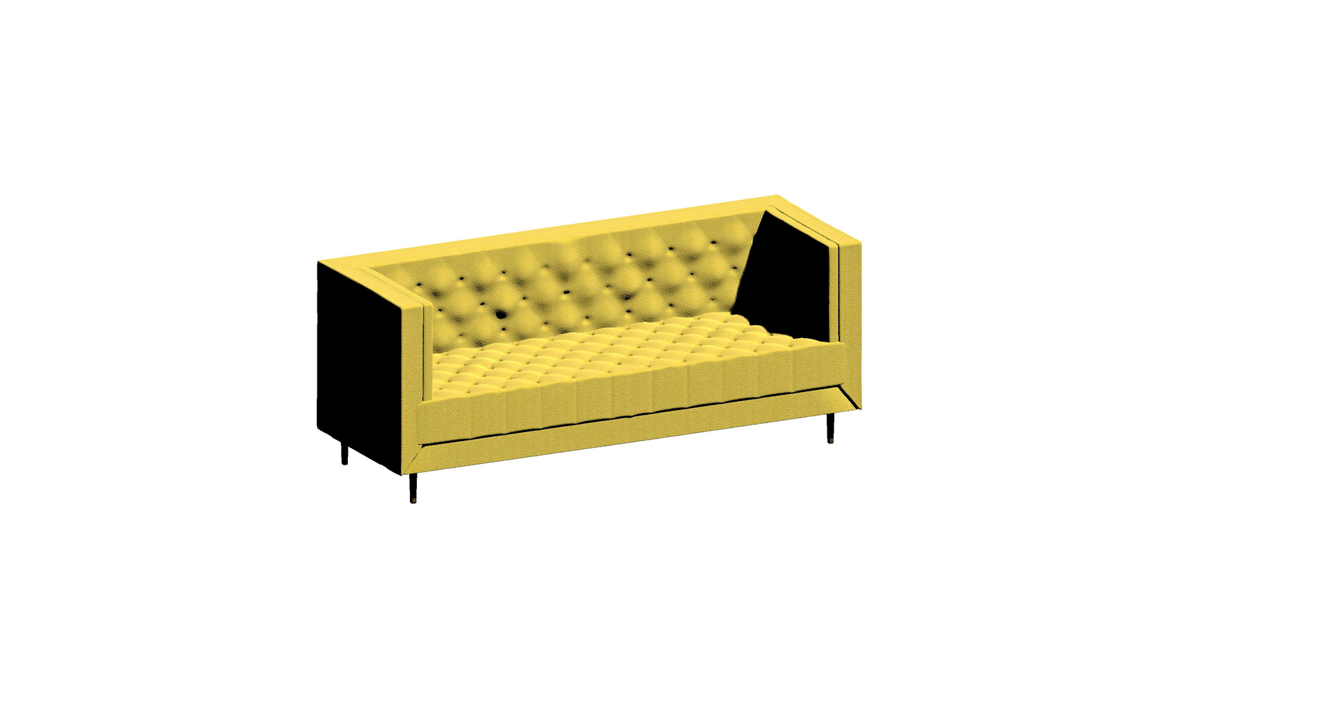 3D Yellow Corner Capitone Sofa Model - TurboSquid 1990515