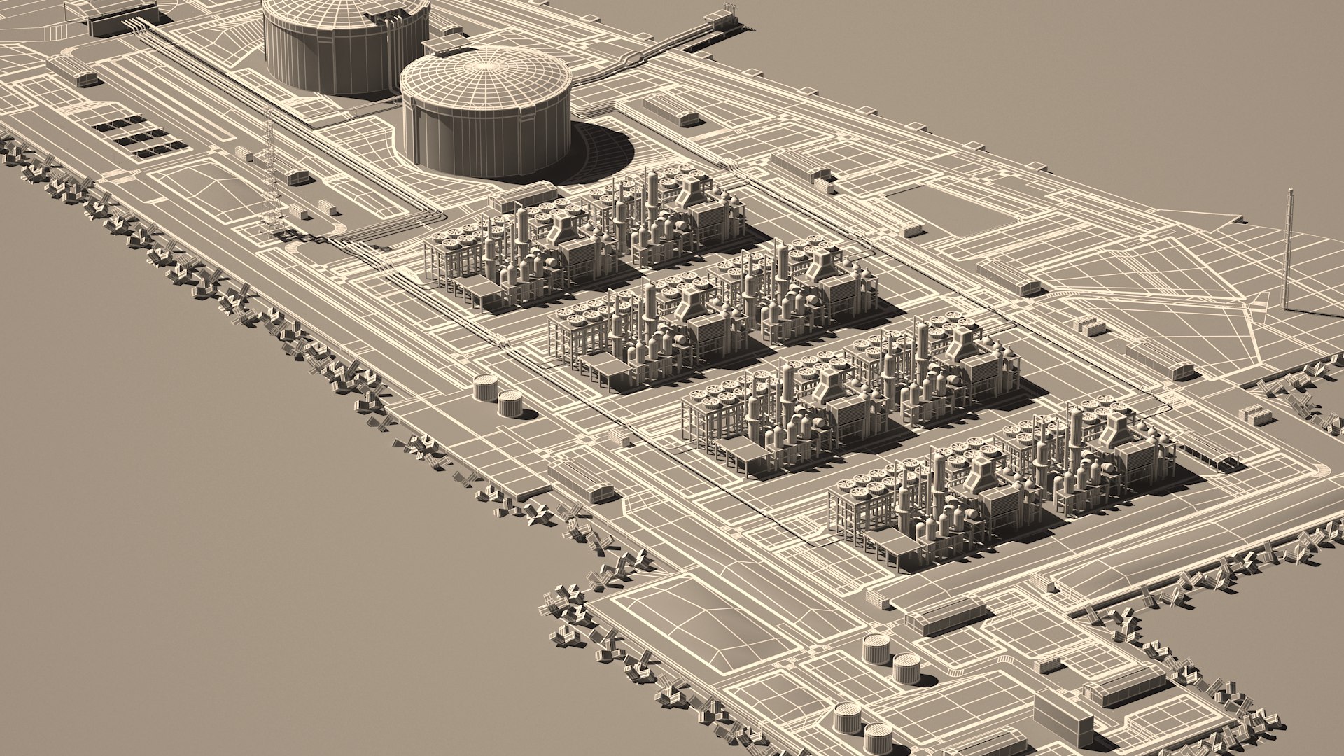 Lng Terminal Island Model - TurboSquid 1579198