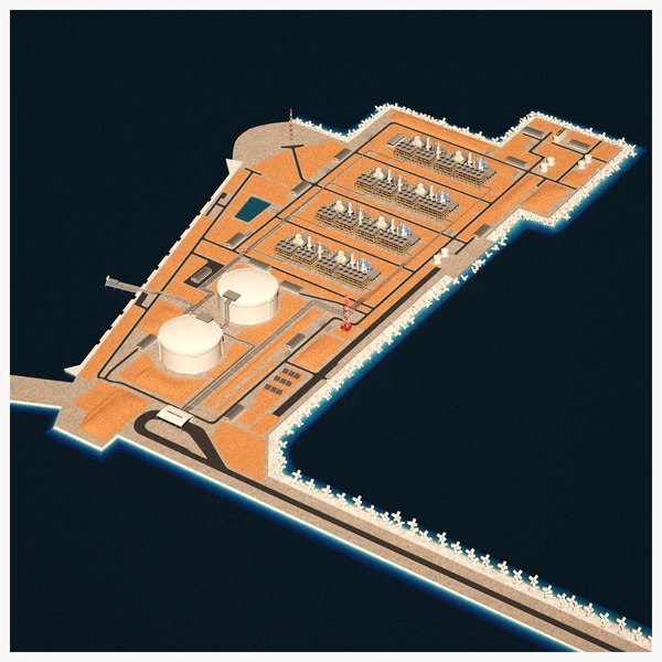 modelo 3d Isla terminal de GNL - TurboSquid 1579198
