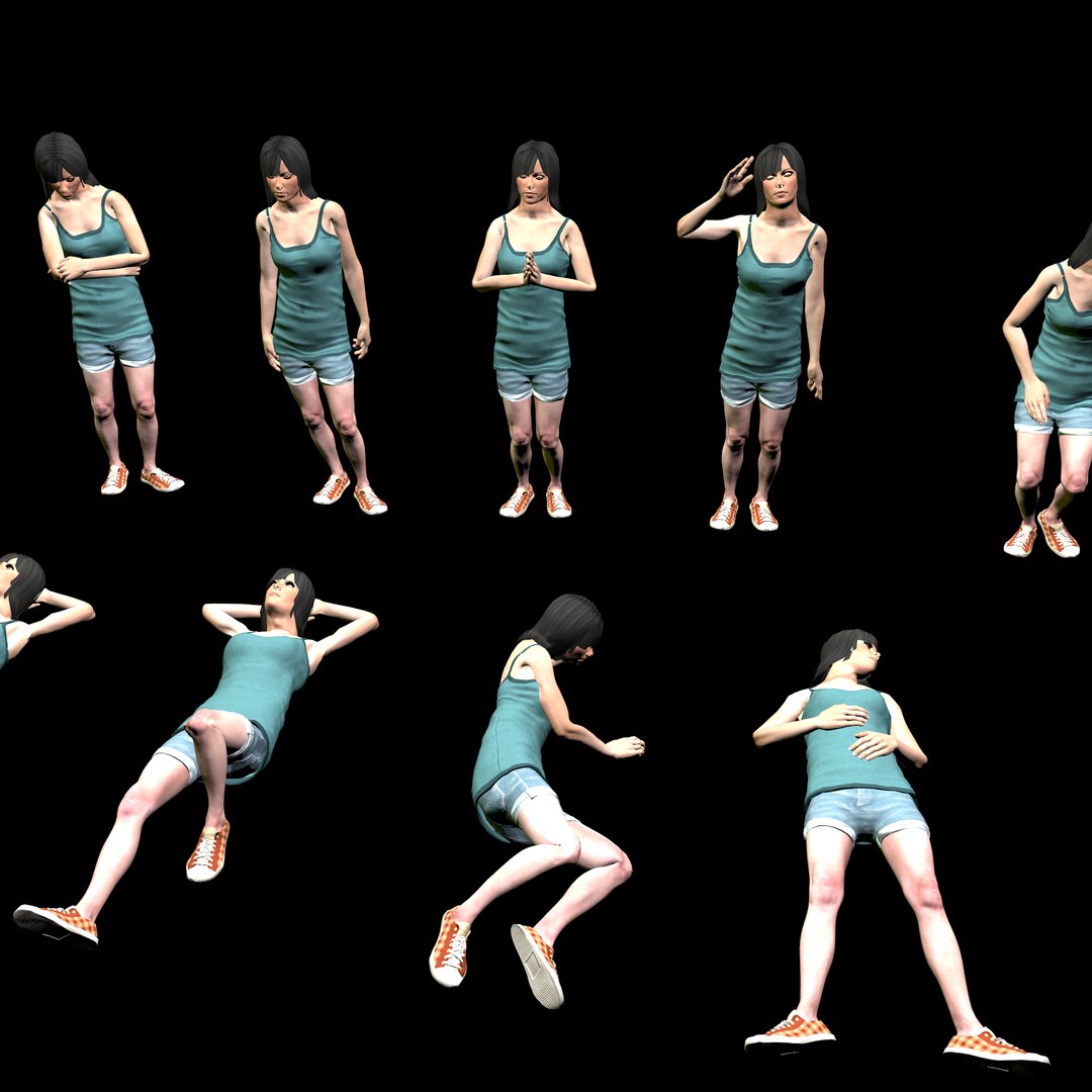 Female laying sleeping sitting model - TurboSquid 1359740