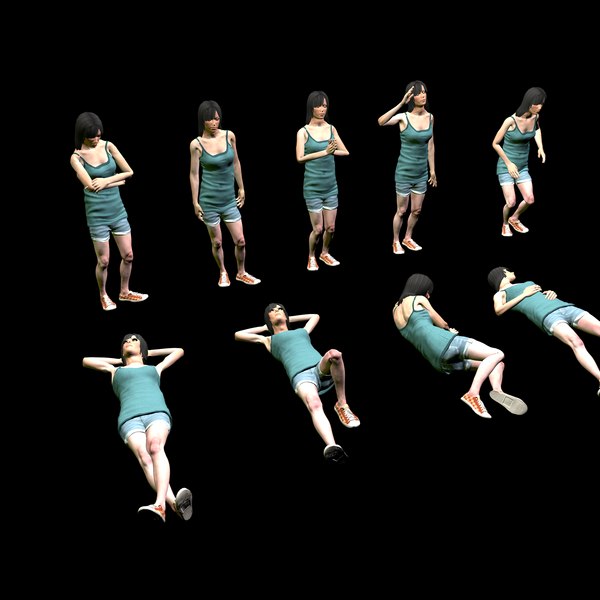 femel Laying 잠자는 앉아있는 3D 모델 - TurboSquid 1359740