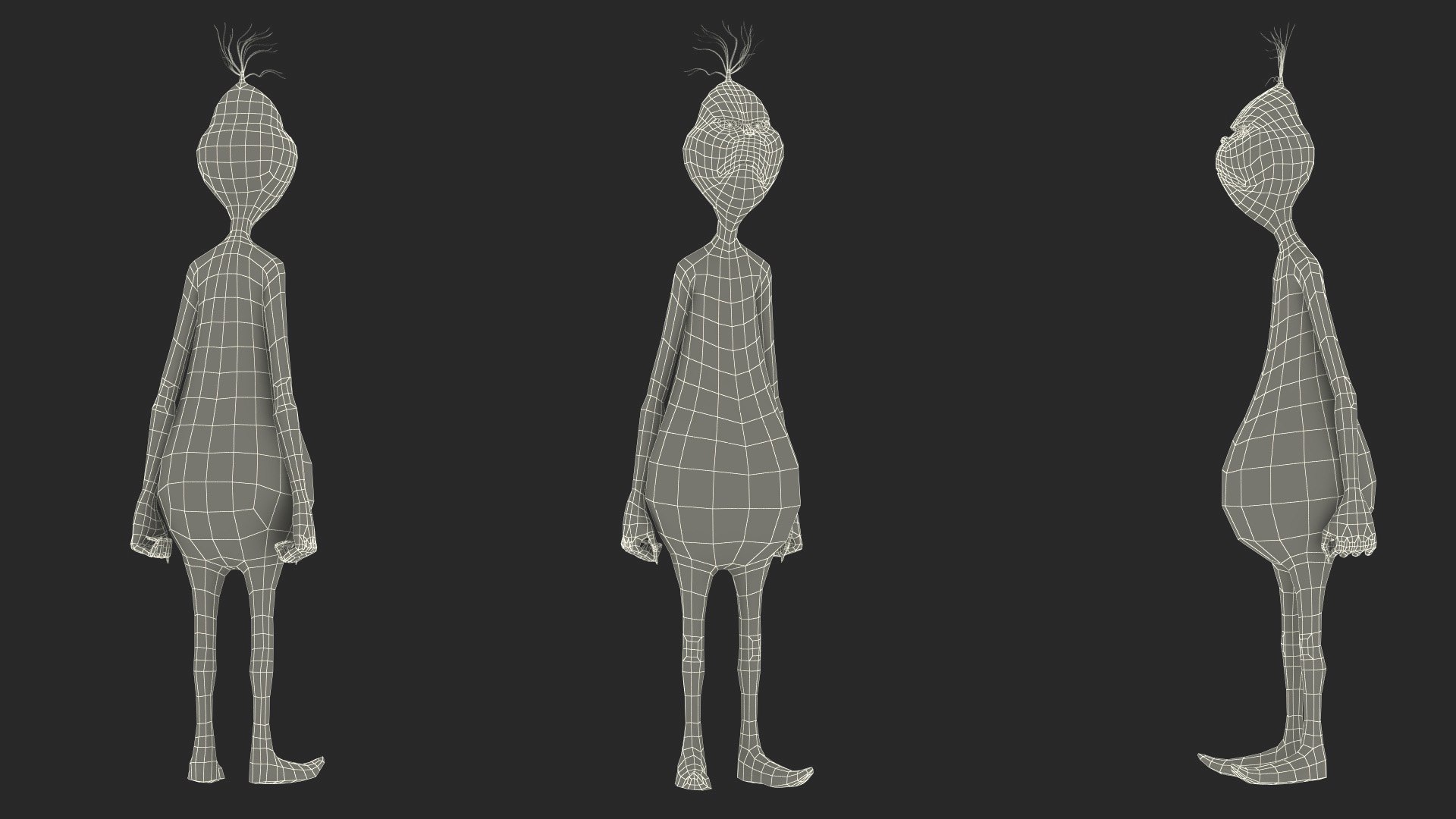 The Grinch Cartoon Character With Fur Model - TurboSquid 2115214