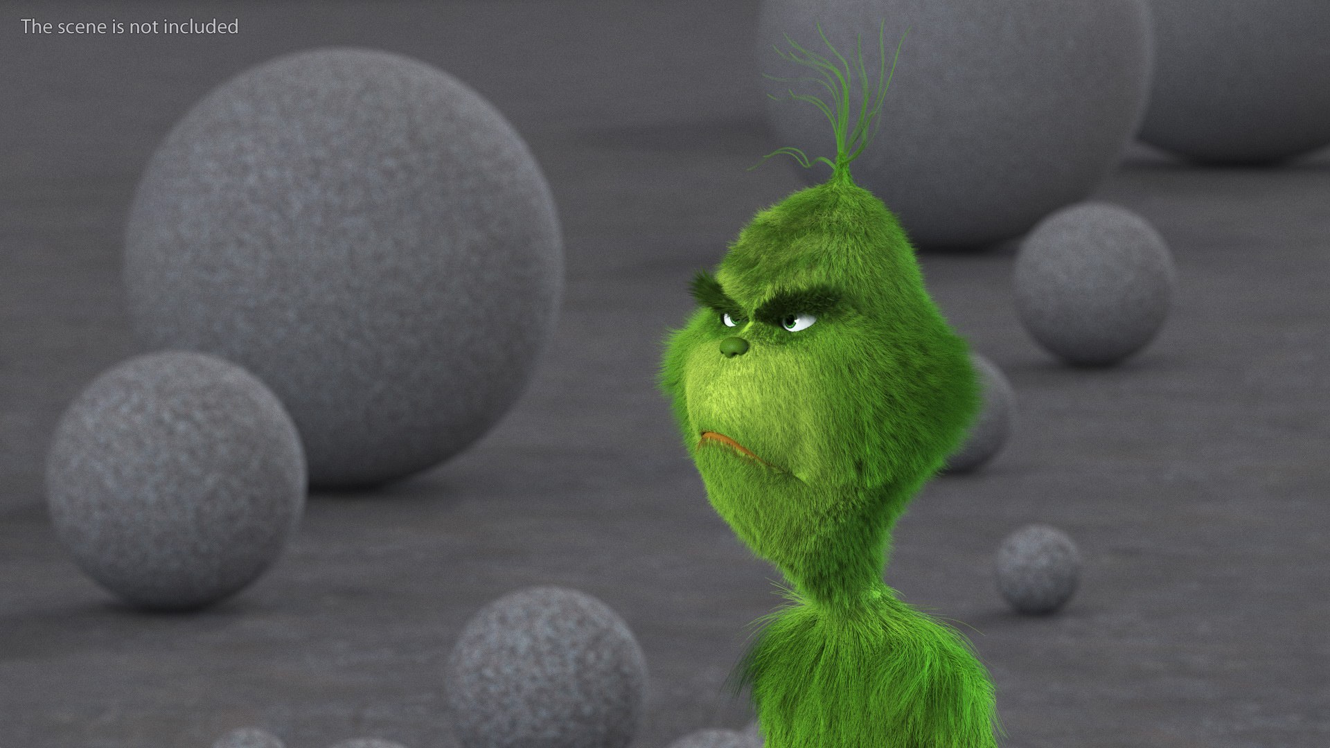 The Grinch Cartoon Character With Fur Model - TurboSquid 2115214
