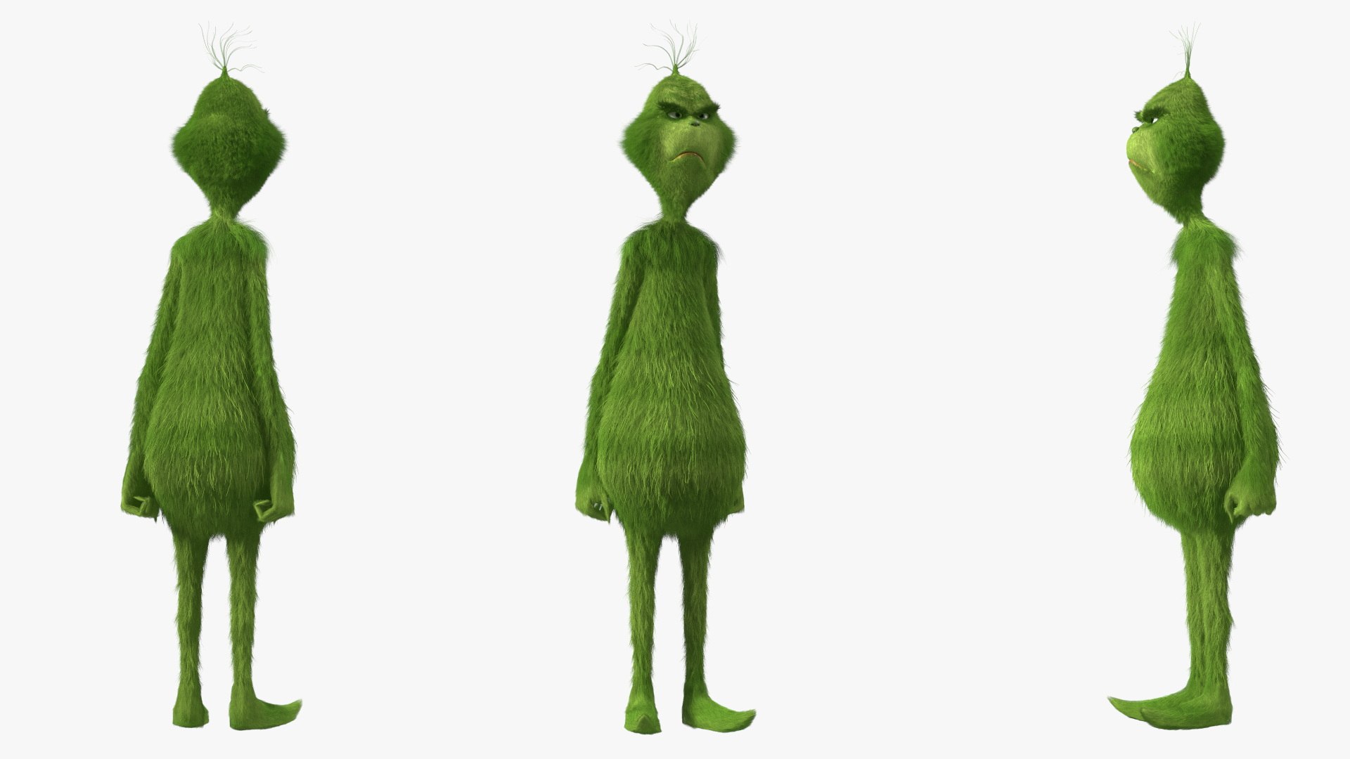 The Grinch Cartoon Character With Fur Model - TurboSquid 2115214