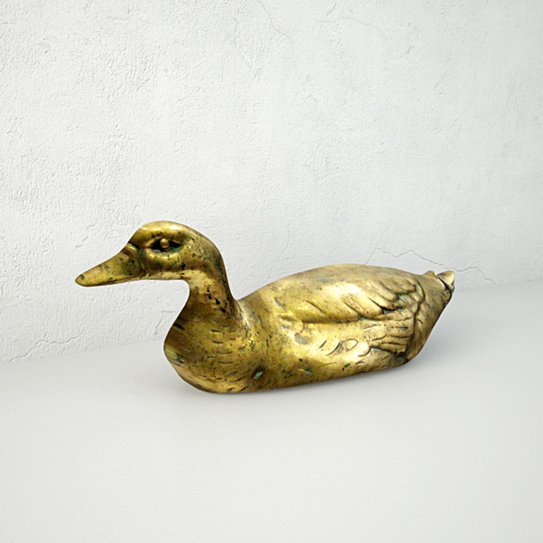 3D Model Large Brass Duck Figure - TurboSquid 1219142