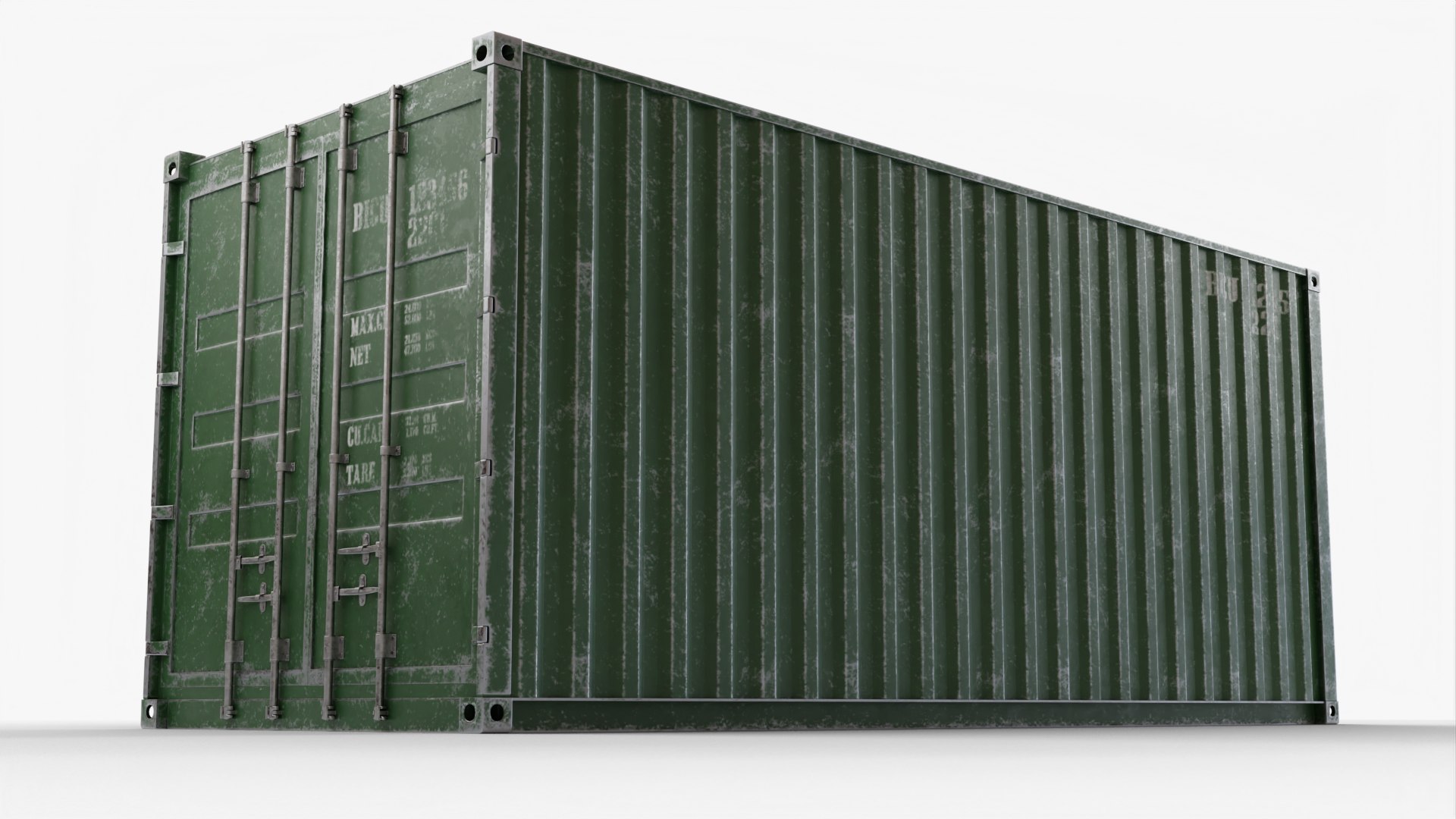 3D 20Ft Cargo Container - Green - TurboSquid 1997343