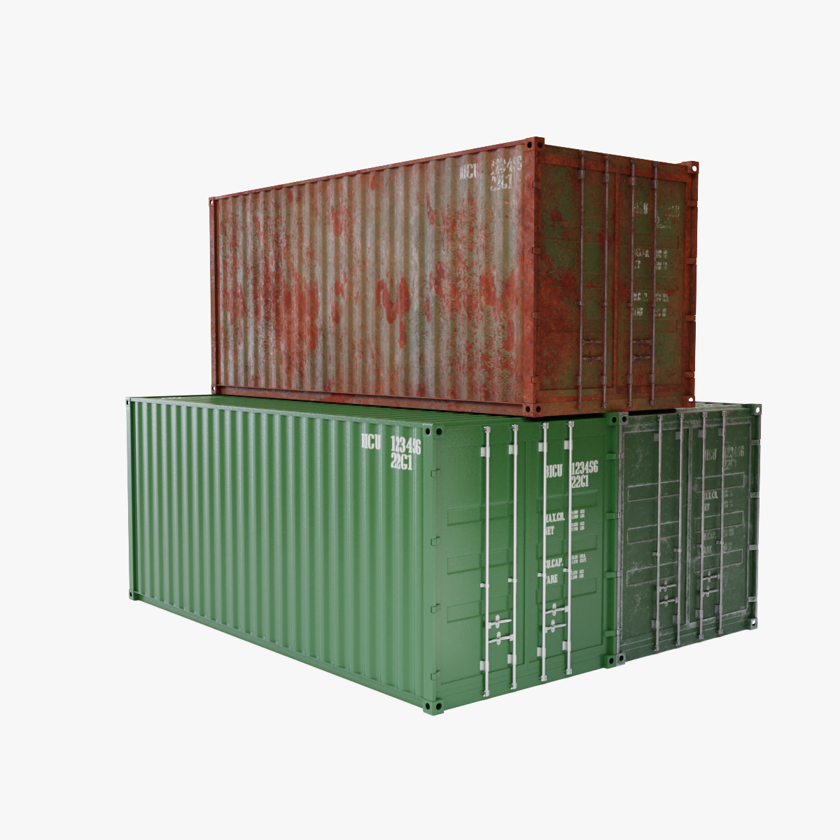 3D 20Ft Cargo Container - Green - TurboSquid 1997343