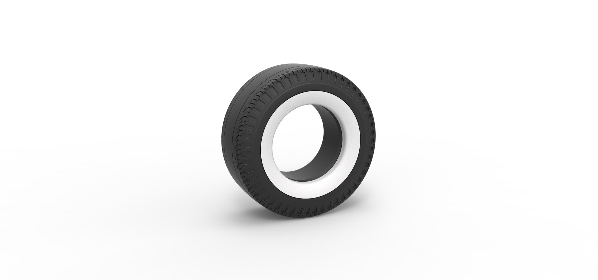 3D Diecast Whitewall rear tire of vintage dragster Version 2 Scale 1 to ...