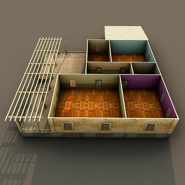 3d house interior building