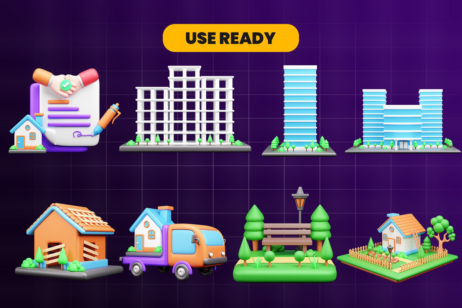 3D Real State 3d Illustration Icon Pack Model - TurboSquid 2267971