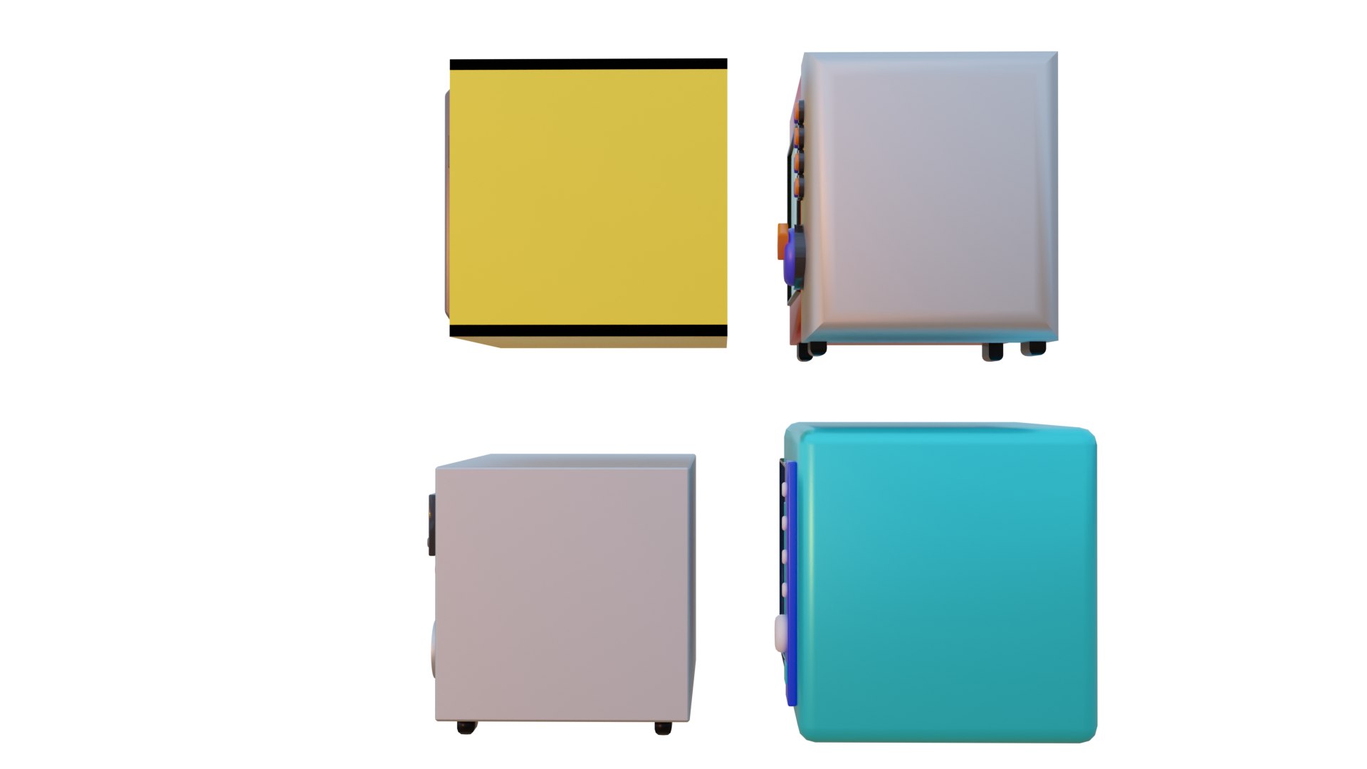 3D Low Poly Microwaves Set Model - TurboSquid 2101370