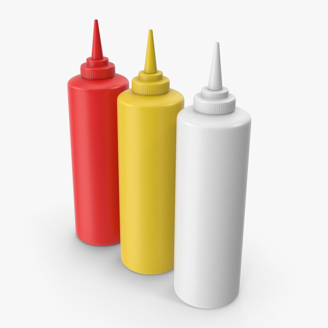 3D Model Condiments Bottles - TurboSquid 1833537