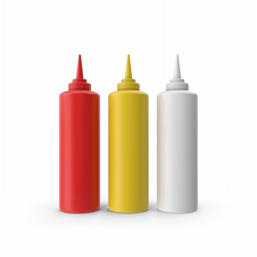 3D Model Condiments Bottles - TurboSquid 1833537