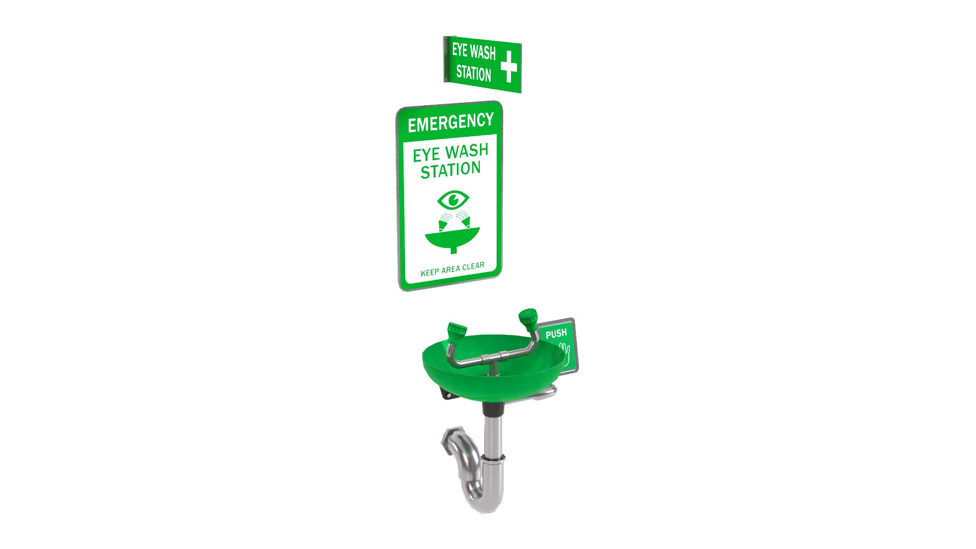 3d Eye Wash Station Model