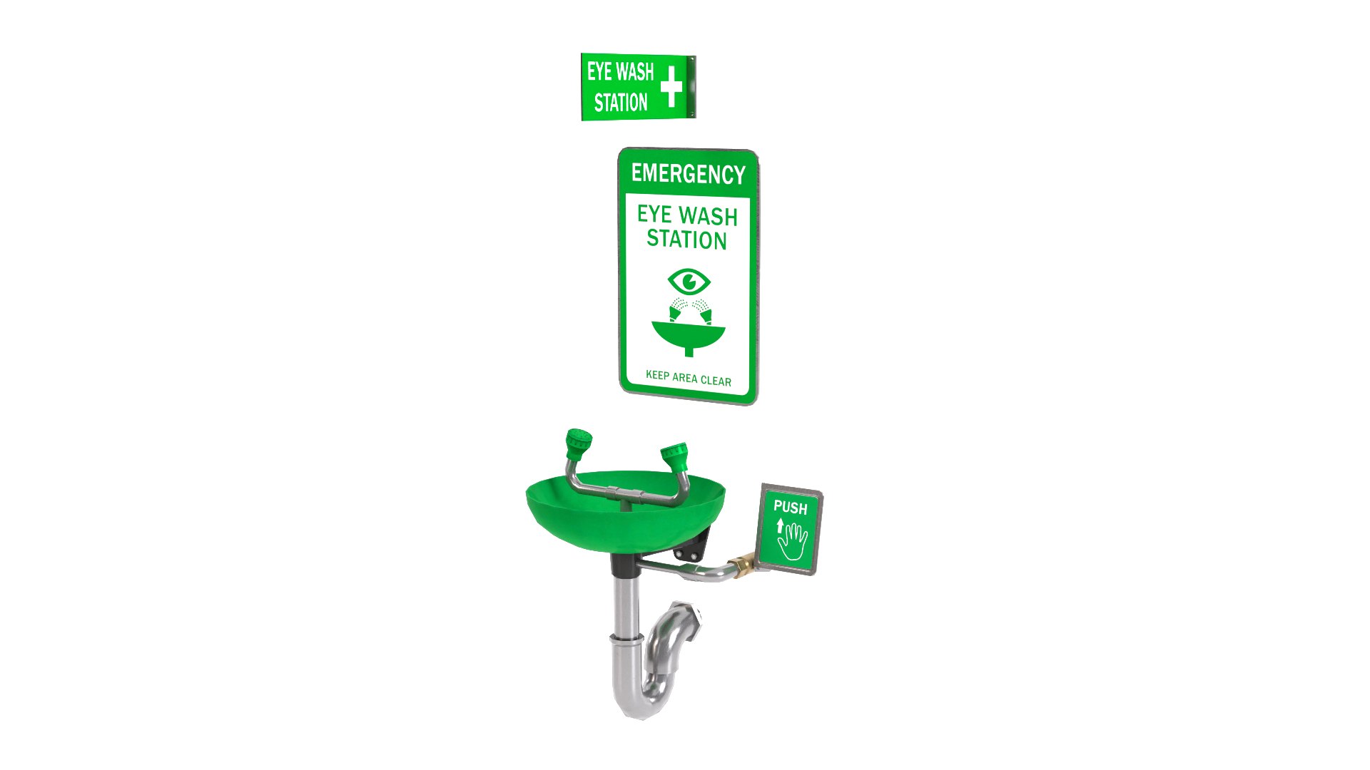 3d Eye Wash Station Model