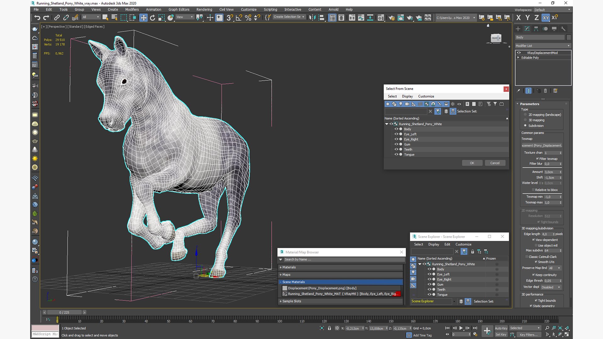 Running Shetland Pony White 3D - TurboSquid 2240392